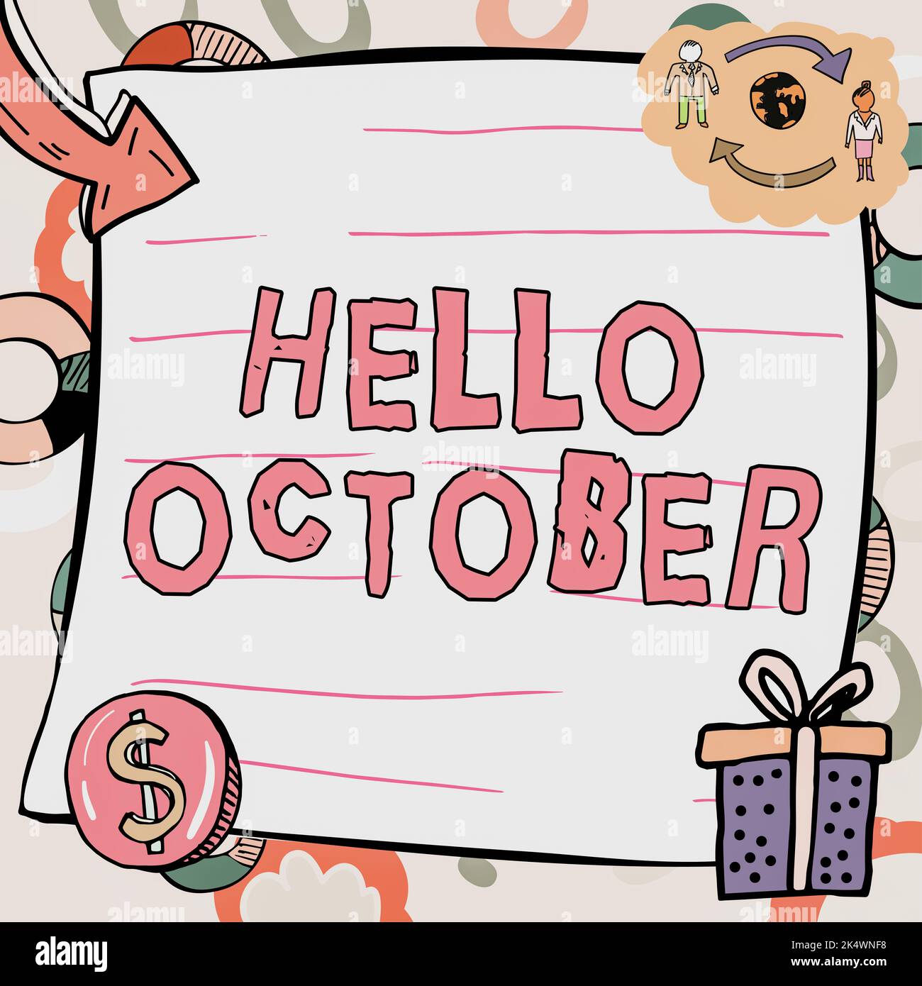 Sign displaying Hello October. Business approach greeting used when ... Sign displaying Hello October. Business approach greeting used when ...