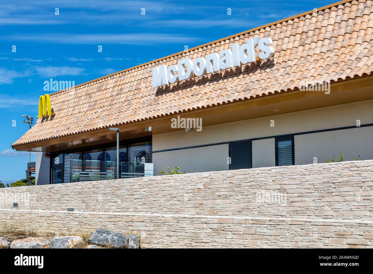 McDonalds restaurant, Le Barcares, France Stock Photo - Alamy