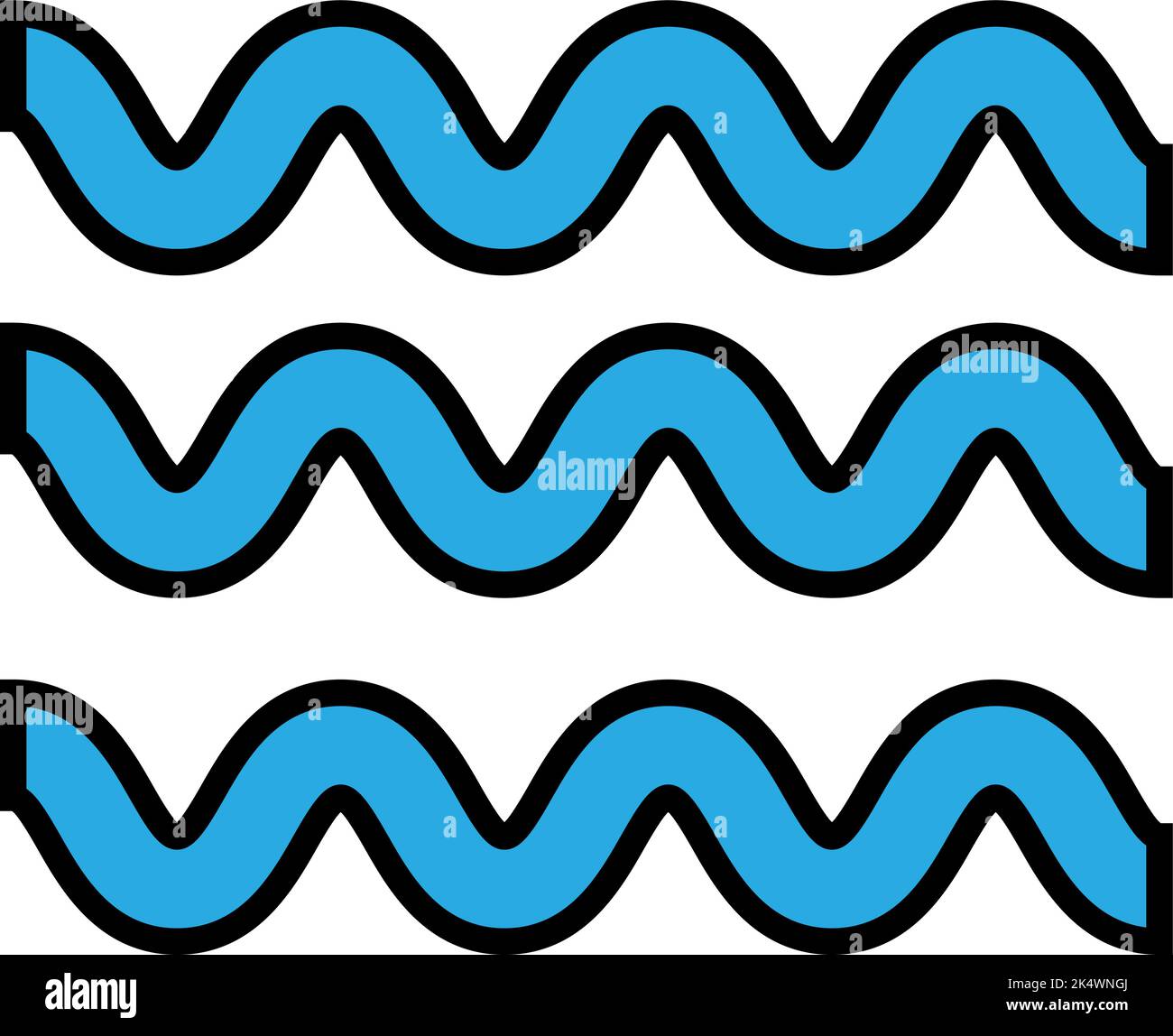 Water waves, illustration, vector on a white background Stock Vector ...