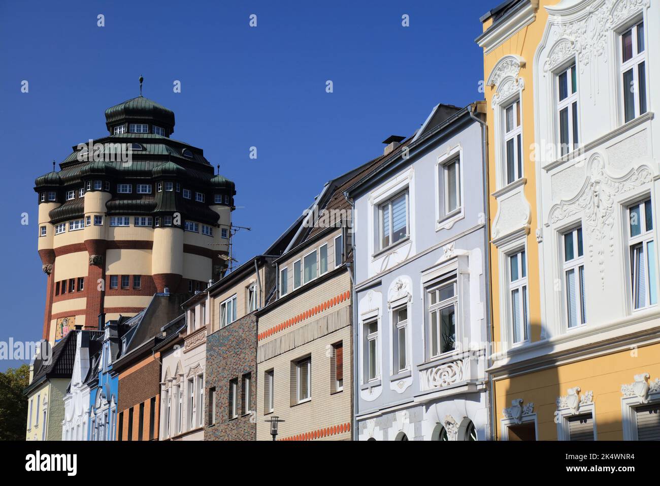 Moenchengladbach city in Germany. Street view with monumental Water ...