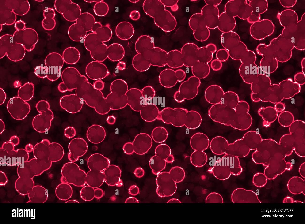 design nice red big amount of biological living cells digitally drawn ...