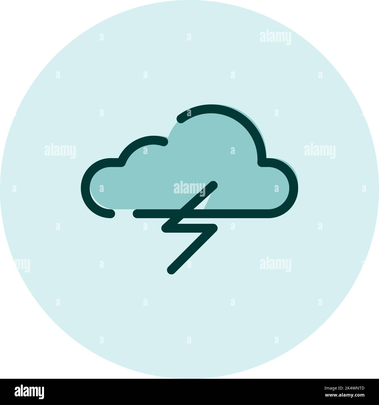 Thunder forecast, illustration, vector on a white background Stock ...