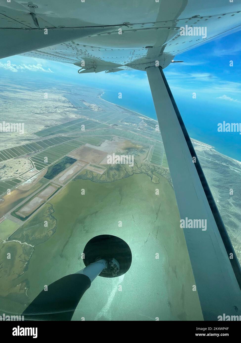 Aerial view of the shrimp farming fields, farms of the aquaculture ...