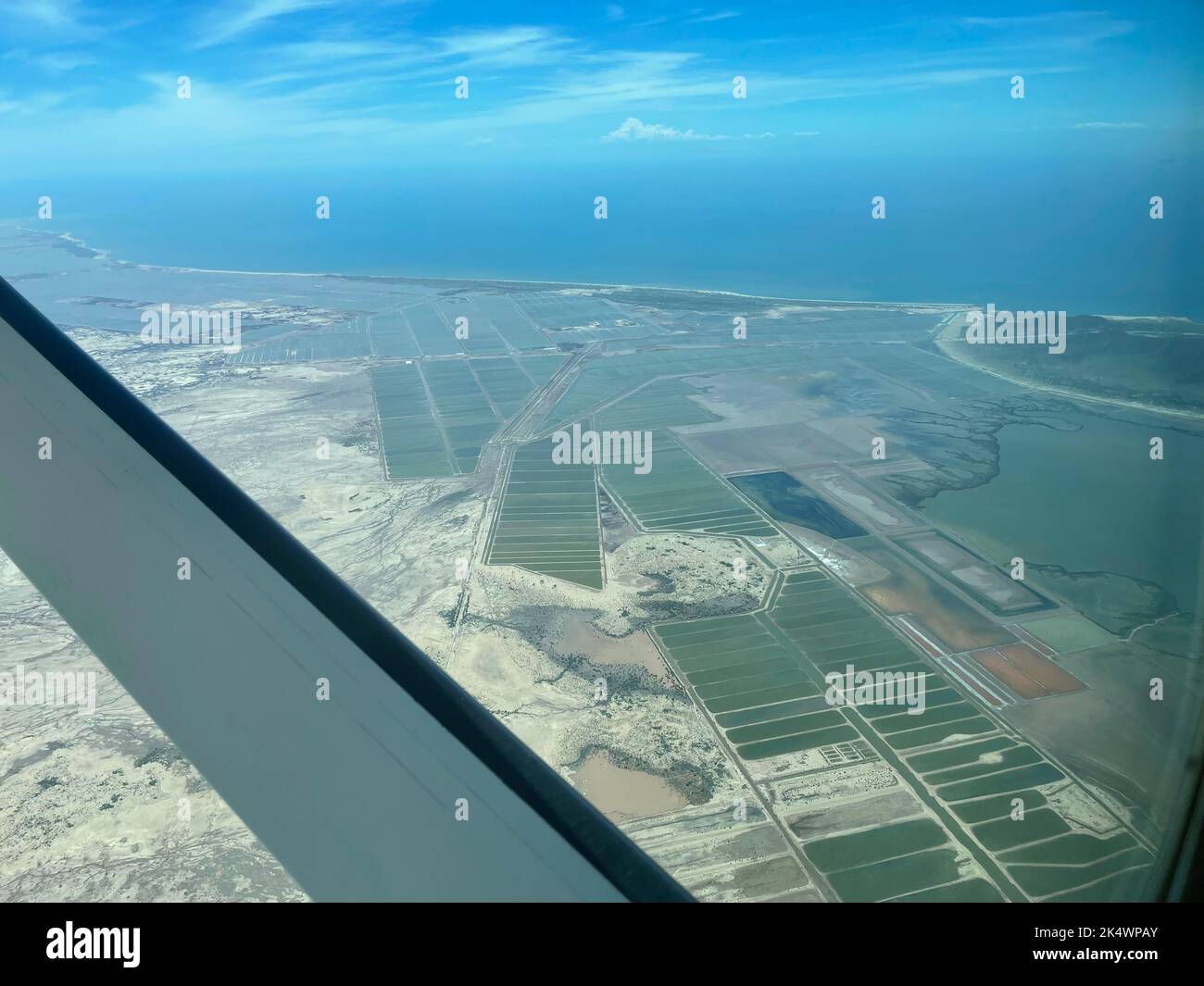 Aerial view of the shrimp farming fields, farms of the aquaculture ...