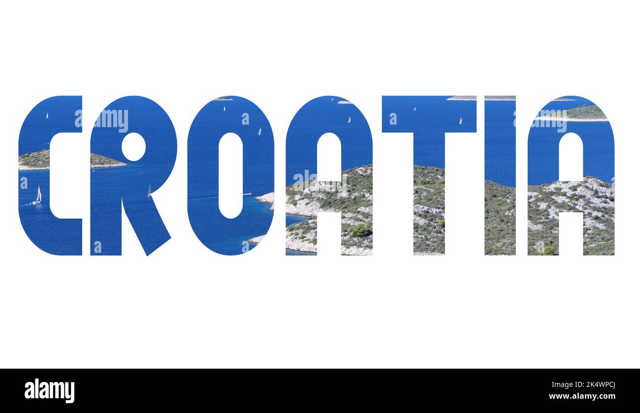 Croatia text sign - country name word photo silhouette Stock Photo - Alamy
