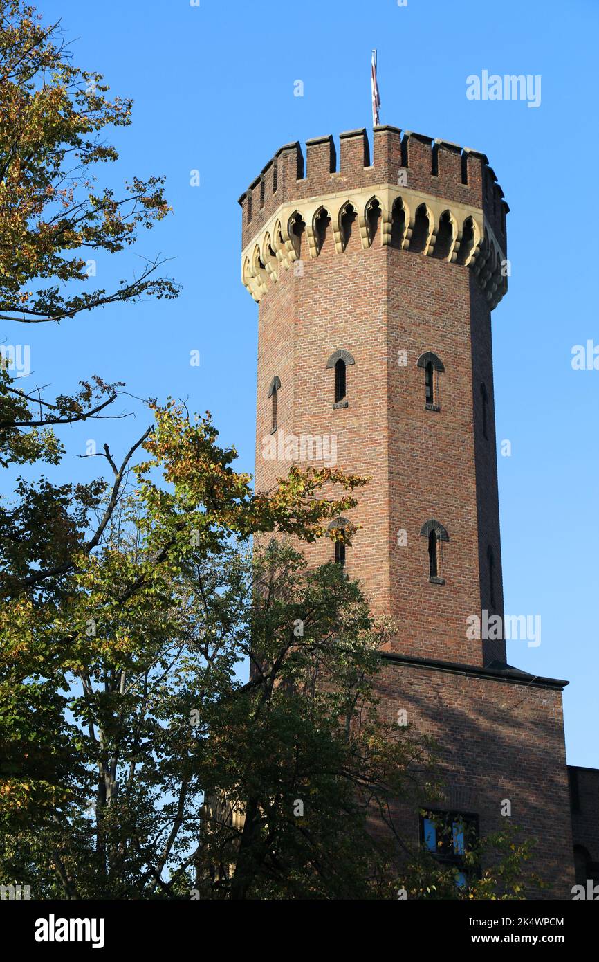 Malakoff Tower in Cologne, Germany. Part of former Rhine bank ...