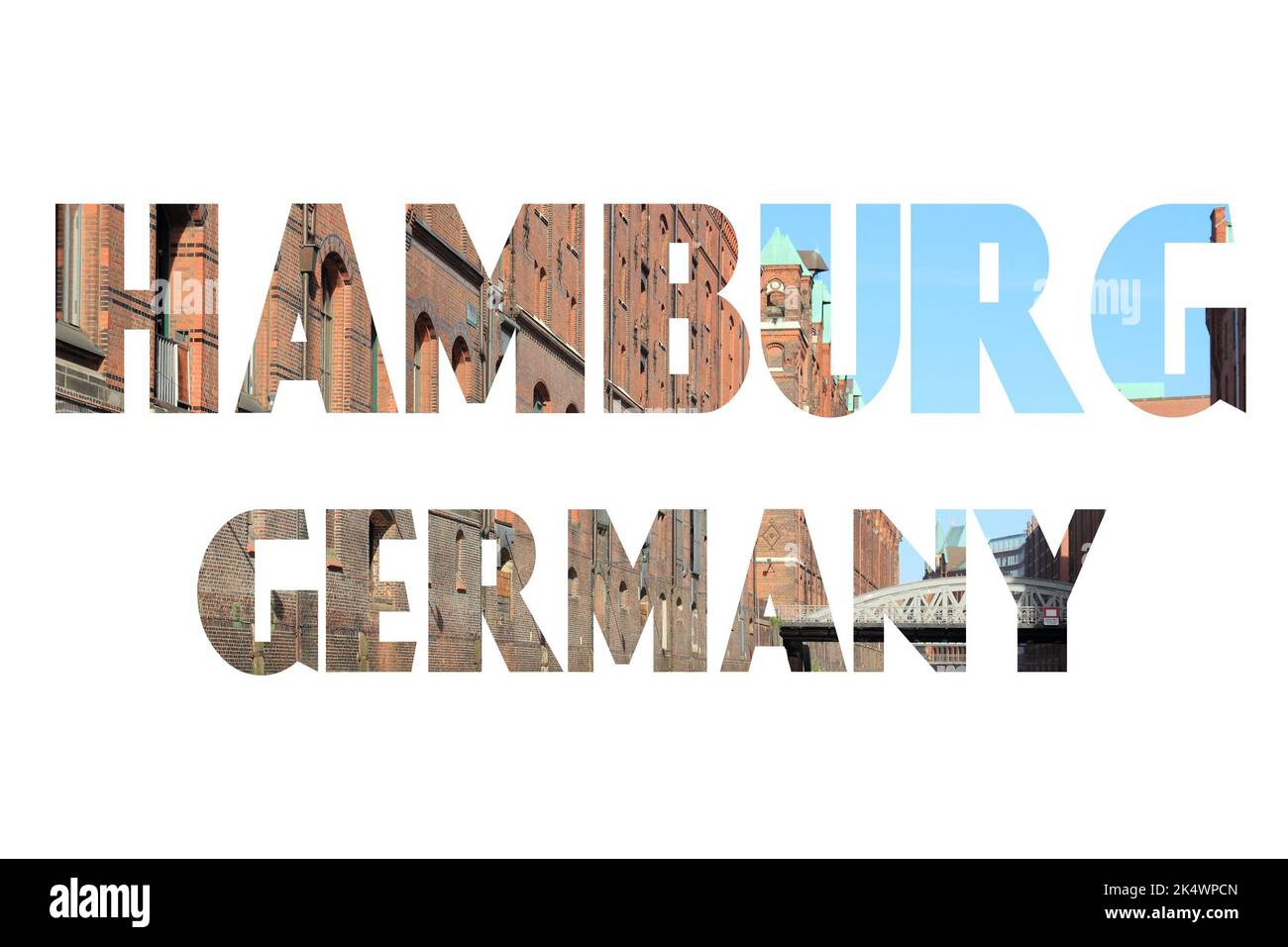 Hamburg, Germany - city name sign with photo in background. Isolated on ...