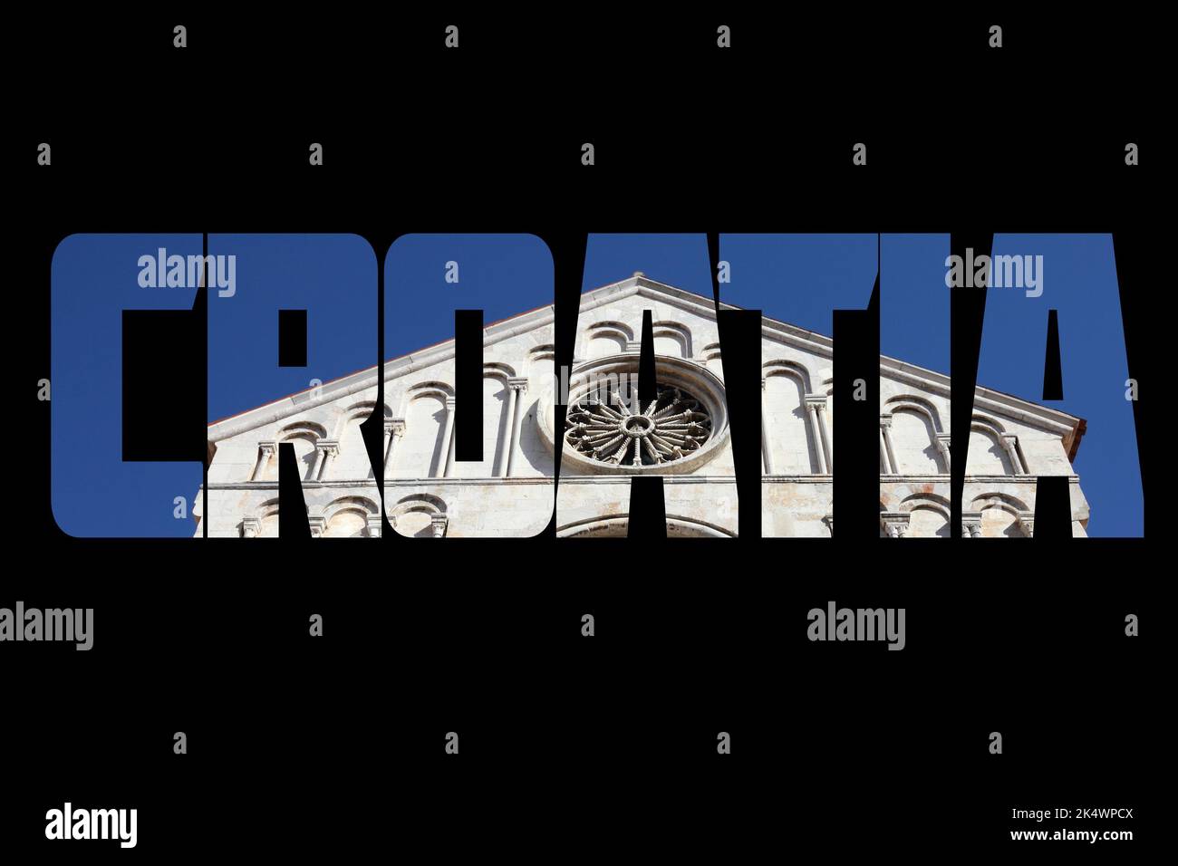 Croatia text sign - country name word photo silhouette Stock Photo - Alamy