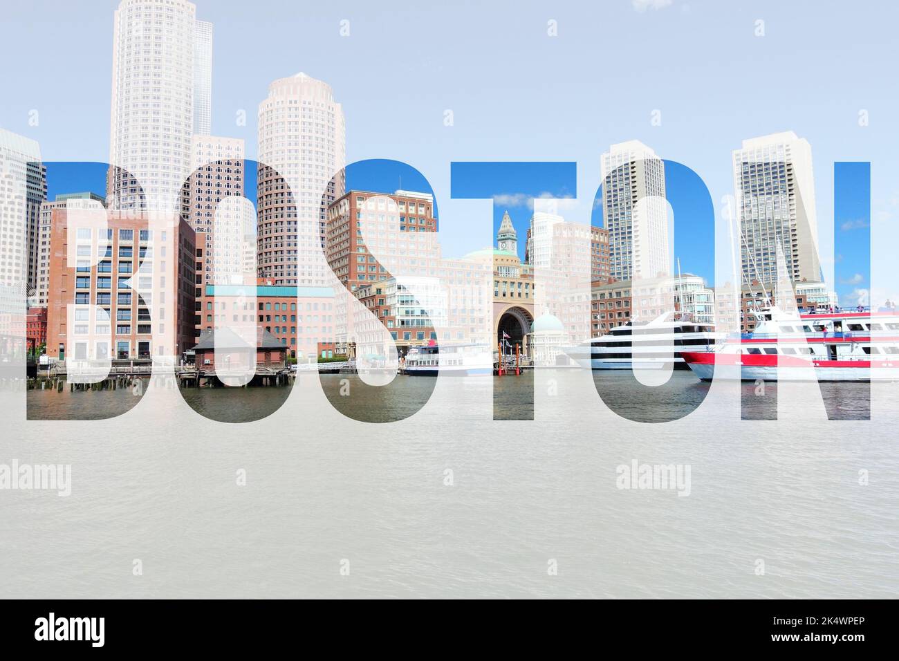 Boston, USA - city name sign with background photo Stock Photo - Alamy