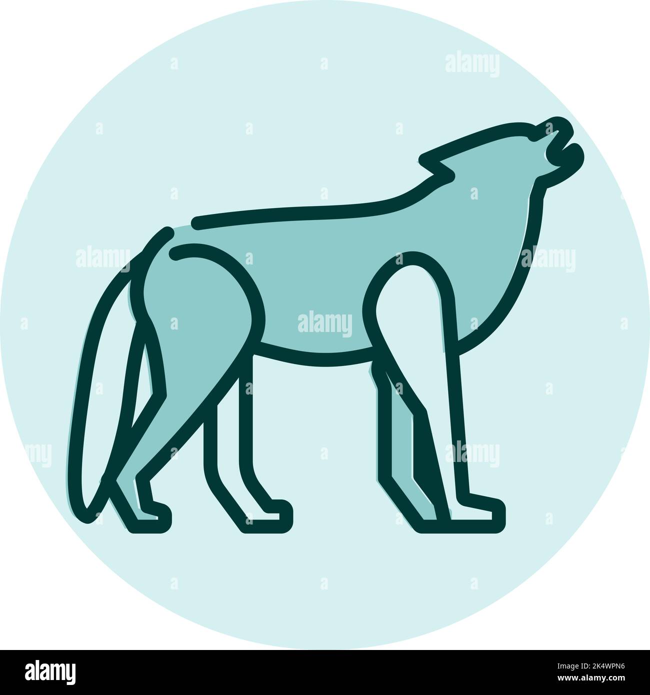 Wild wolf, illustration, vector on a white background Stock Vector ...