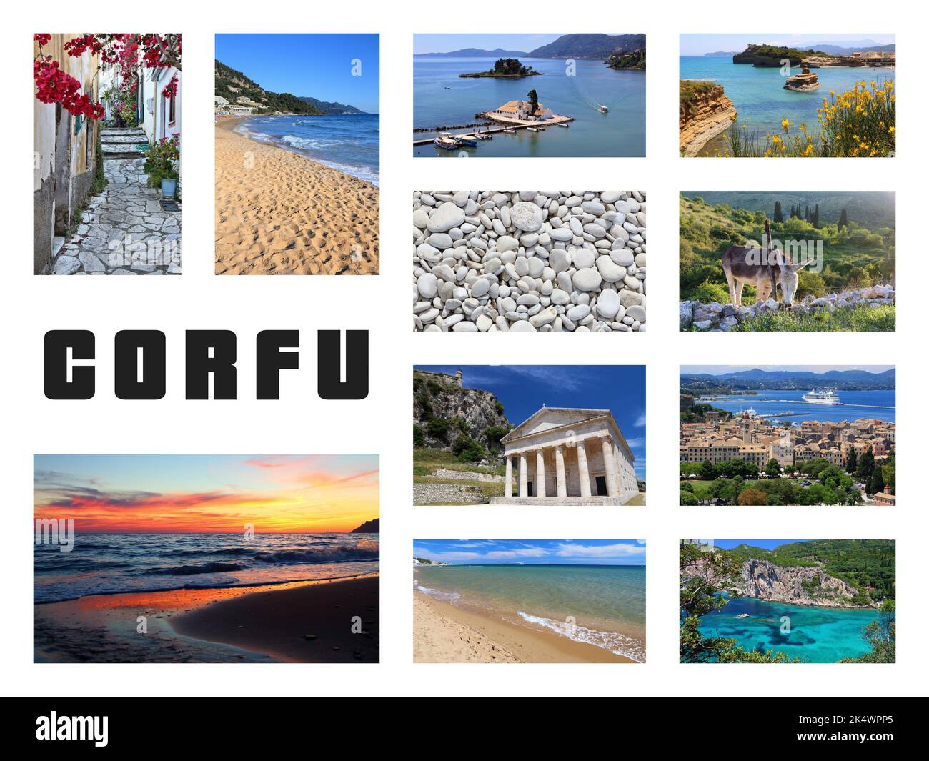 Corfu Greek island photo collage - travel place postcard from Greece ...