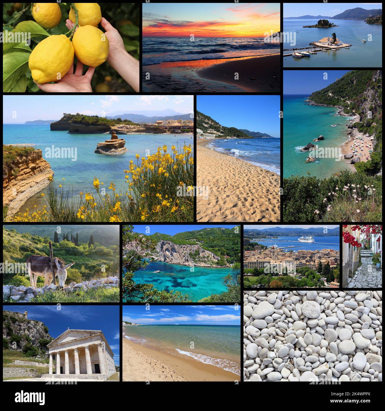Corfu Greek island photo collage - travel place postcard from Greece ...