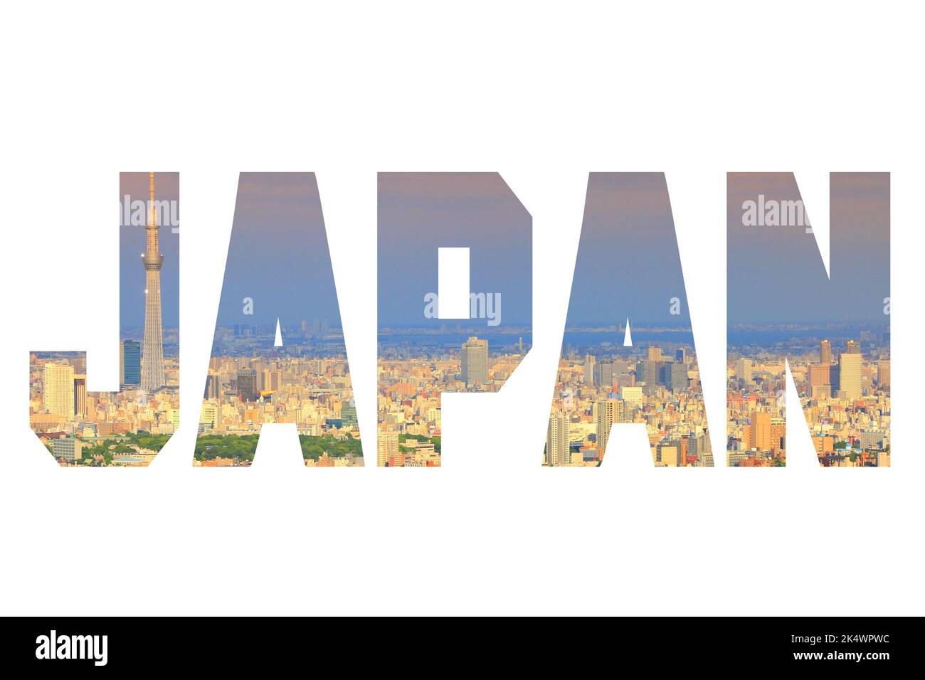 Japan word country name - text sign with photo background Stock Photo ...