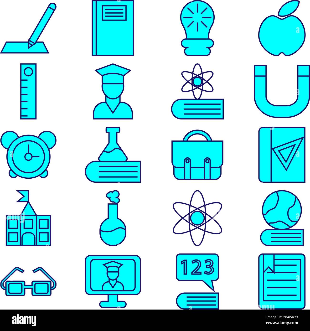 Education subjects, illustration, vector on a white background Stock ...