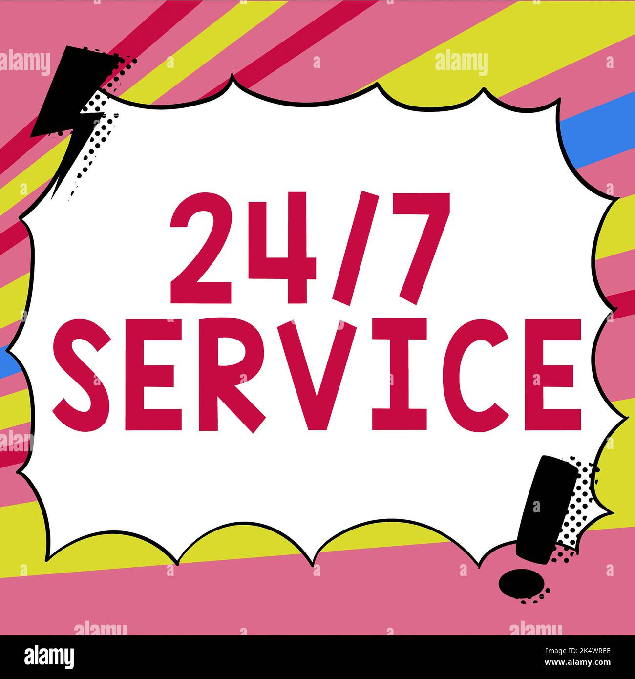 Inspiration showing sign 24 Or7 Service. Internet Concept providing an ...