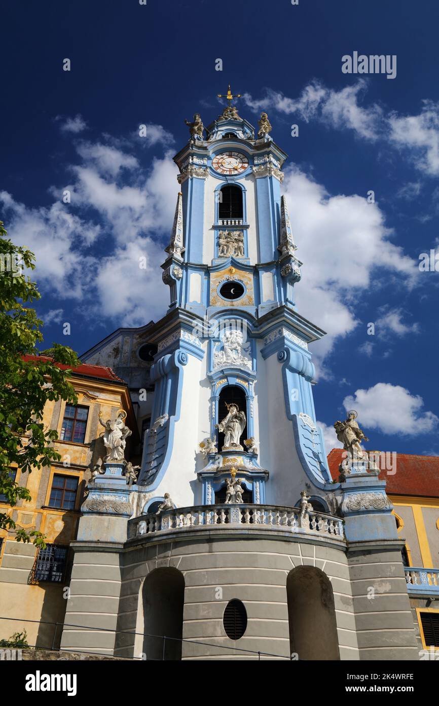 Durnstein, small town in Austria region Wachau. Durnstein Monastery ...