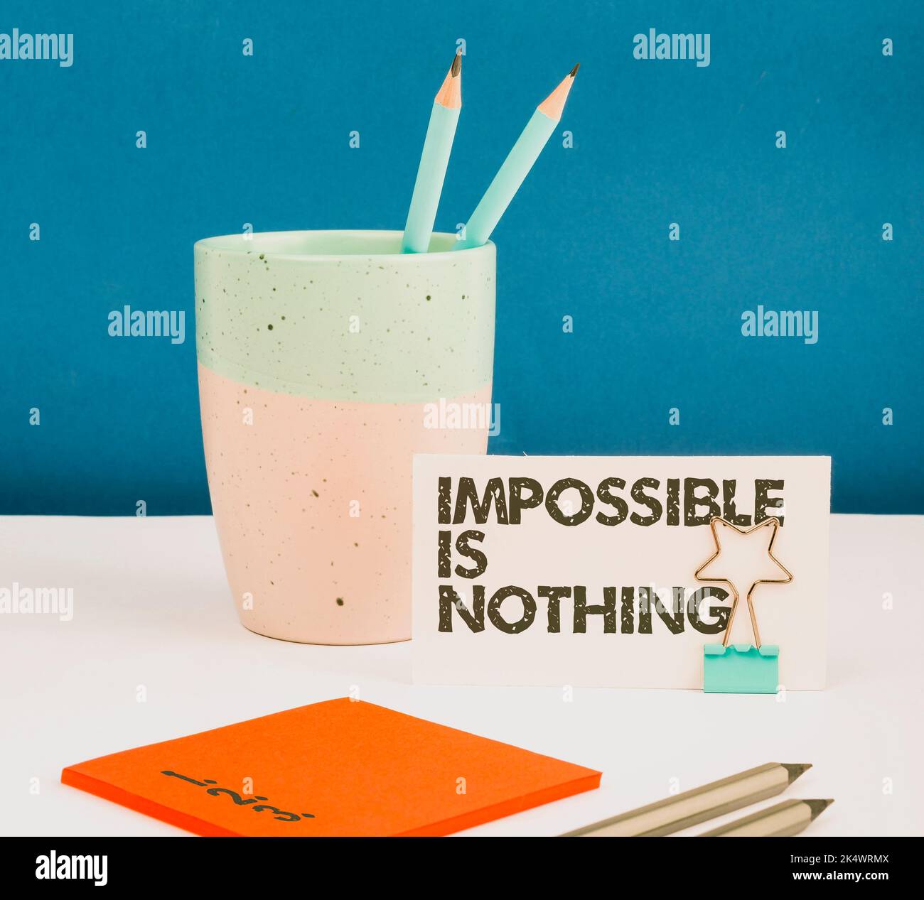 Handwriting text Impossible Is Nothing. Concept meaning Motivated to ...