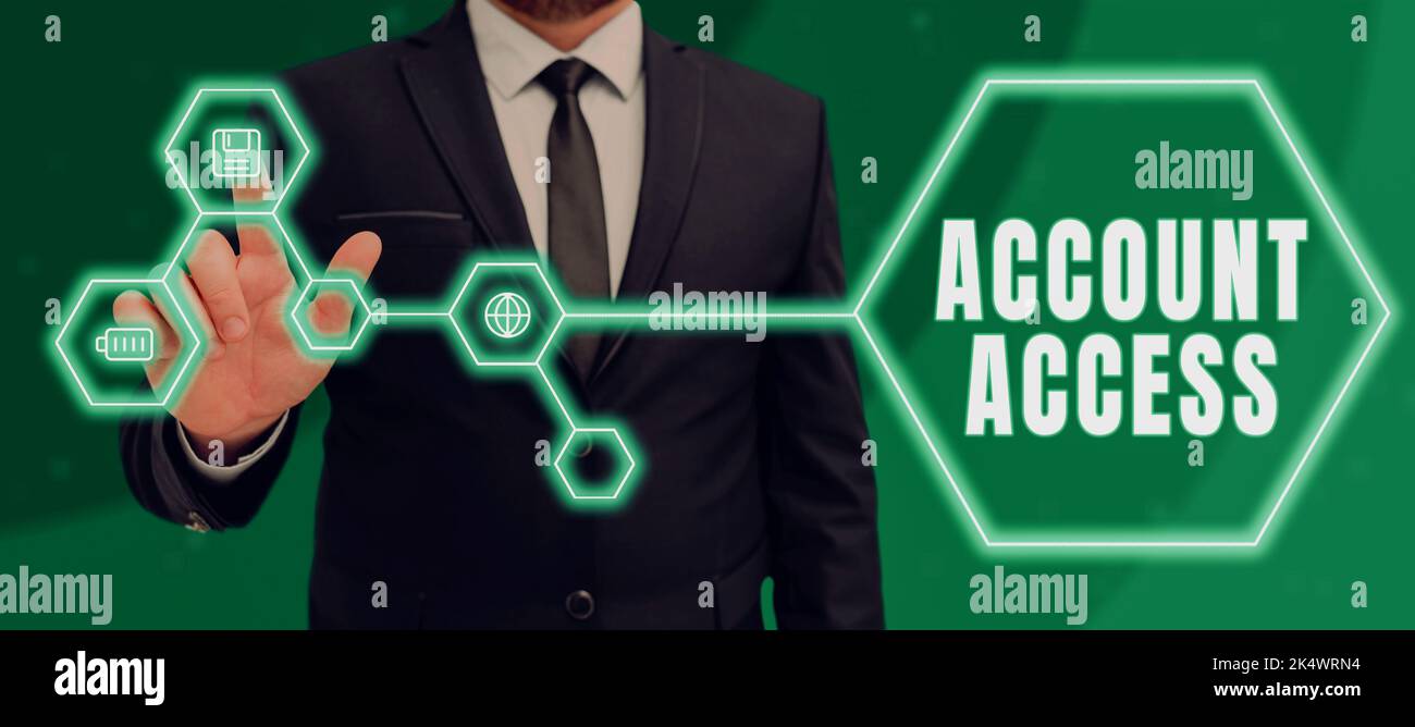 Conceptual display Account Access. Business showcase full privilege for ...