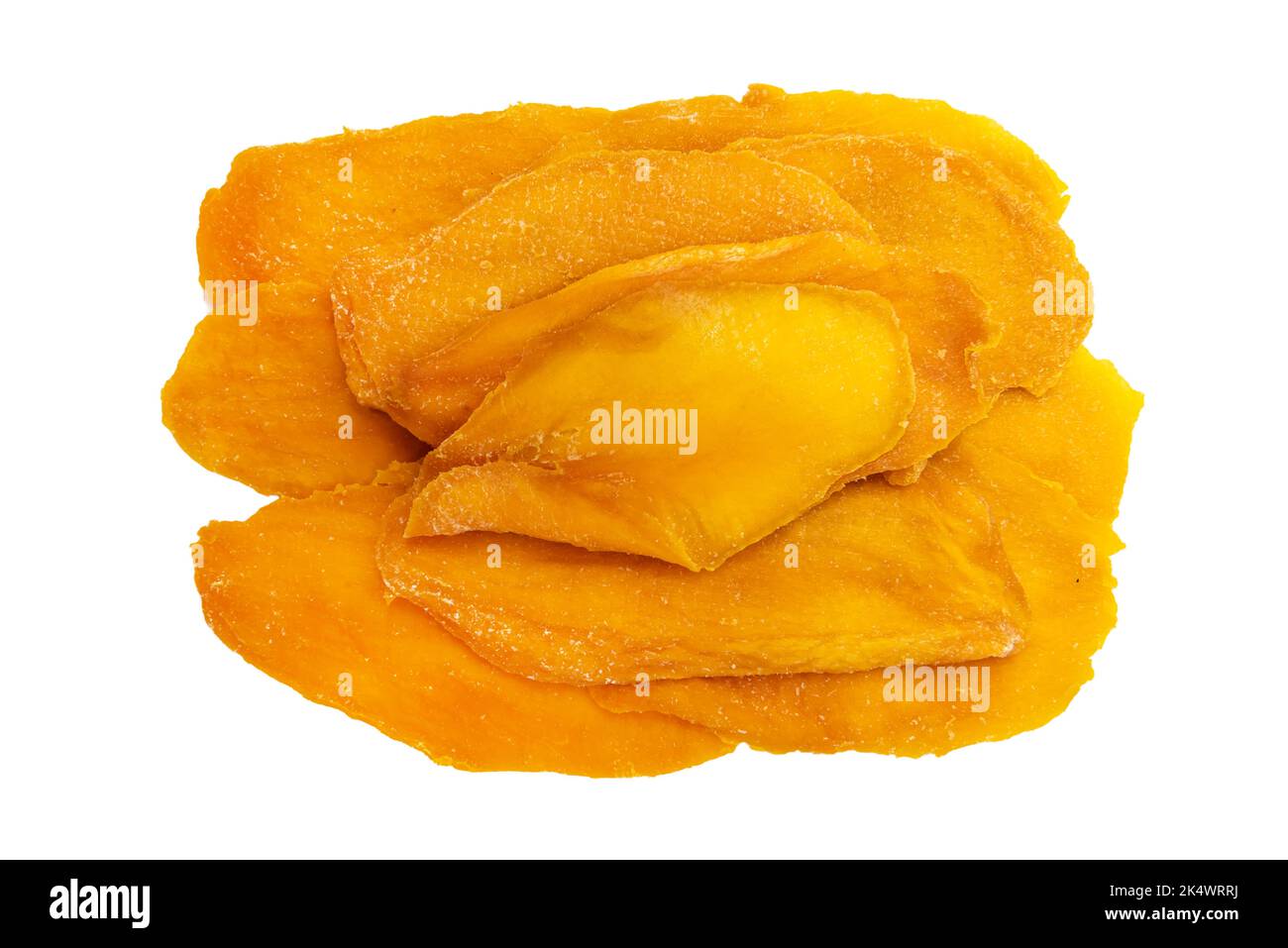 Mango isolate. Pieces of dried mango on a white background close-up ...