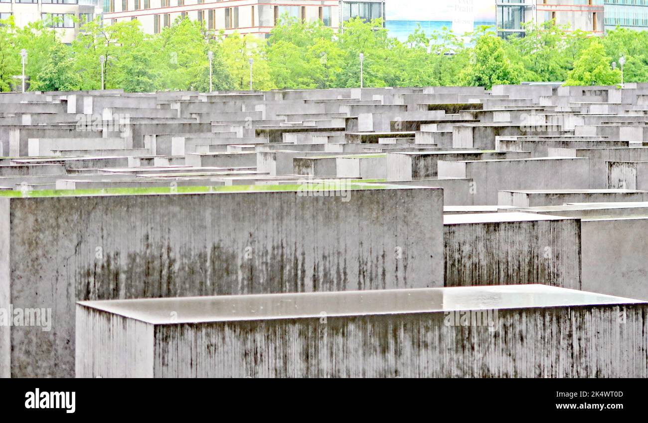 Concrete blocks tribute to the holocaust in Berlin, Germany, Europe ...