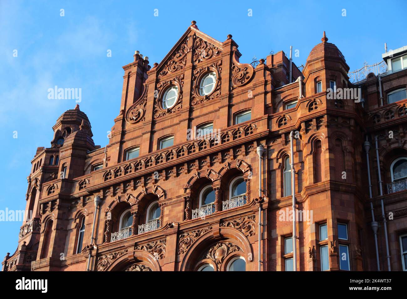 Manchester, UK. Historic hotel built in eclectic Edwardian baroque ...