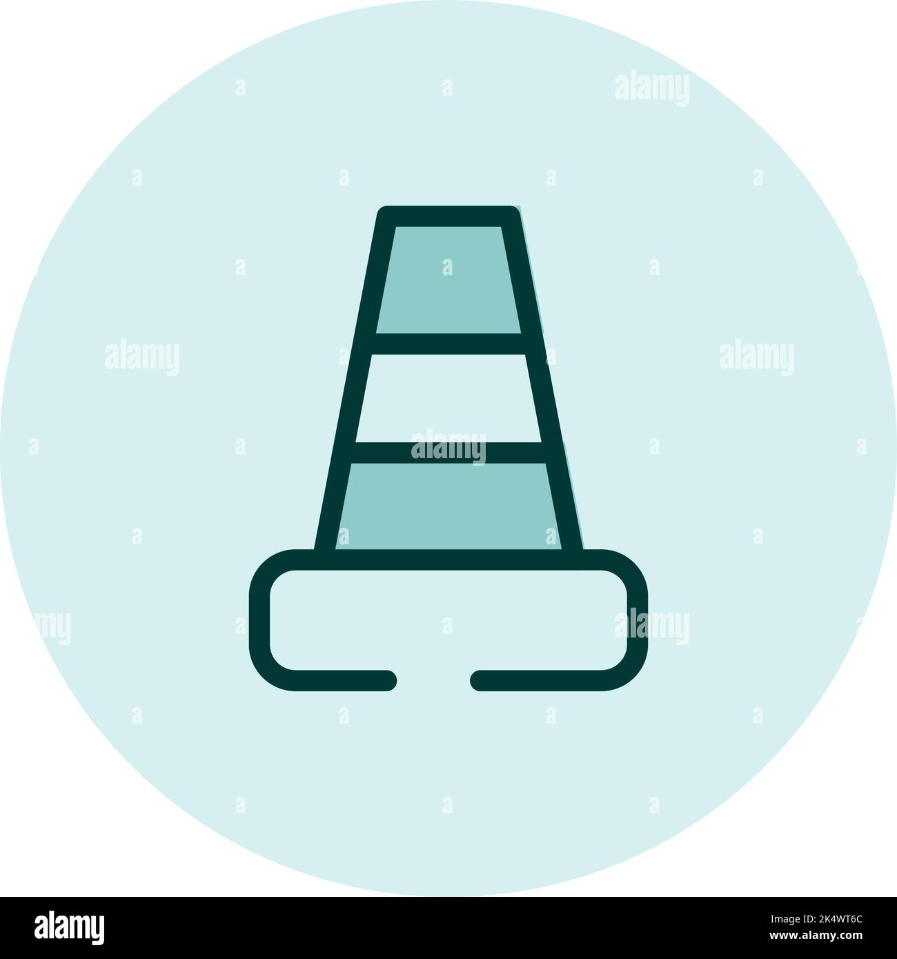 Car traffic cone, illustration, vector on a white background Stock ...