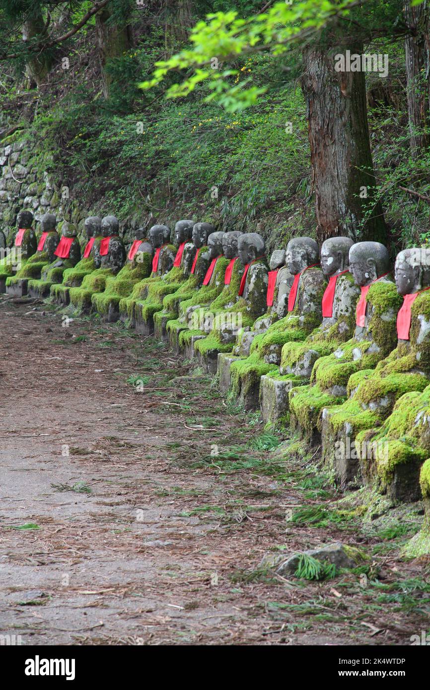 Japan monument - Narabi Jizo statue in Nikko forest by Kanmangafuchi ...