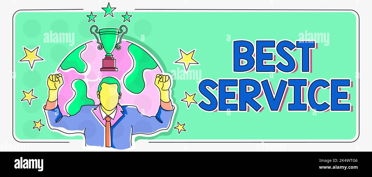 Text showing inspiration Best Service. Word Written on finest reviewed ...