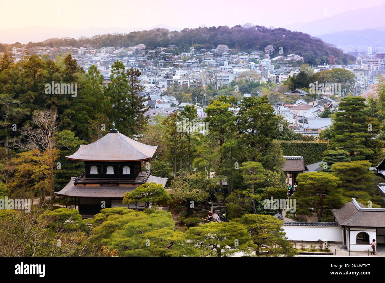 KYOTO, JAPAN - APRIL 16, 2012: Kyoto cityscape seen from Ginkakuji ...