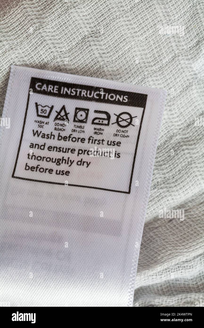 Wash before first use hi-res stock photography and images - Alamy