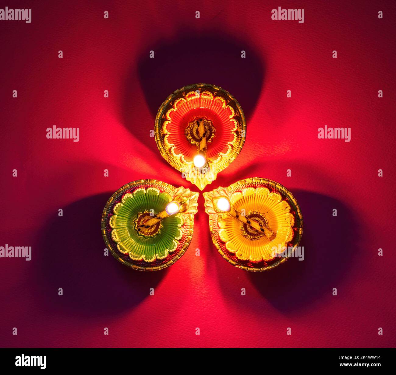 Diwali, Deepavali Hindu Festival of lights celebration. Diya oil lamp ...