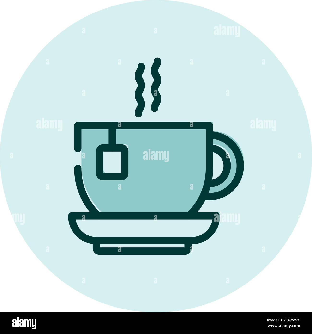 Hot cup of tea, illustration, vector on a white background Stock Vector ...