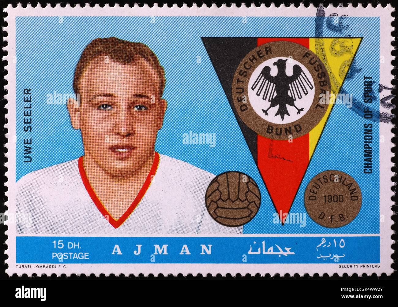 German footballer Uwe Seeler on old postage stamp Stock Photo - Alamy