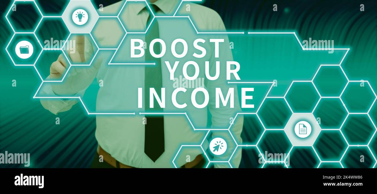 Conceptual caption Boost Your Income. Word Written on improve your ...