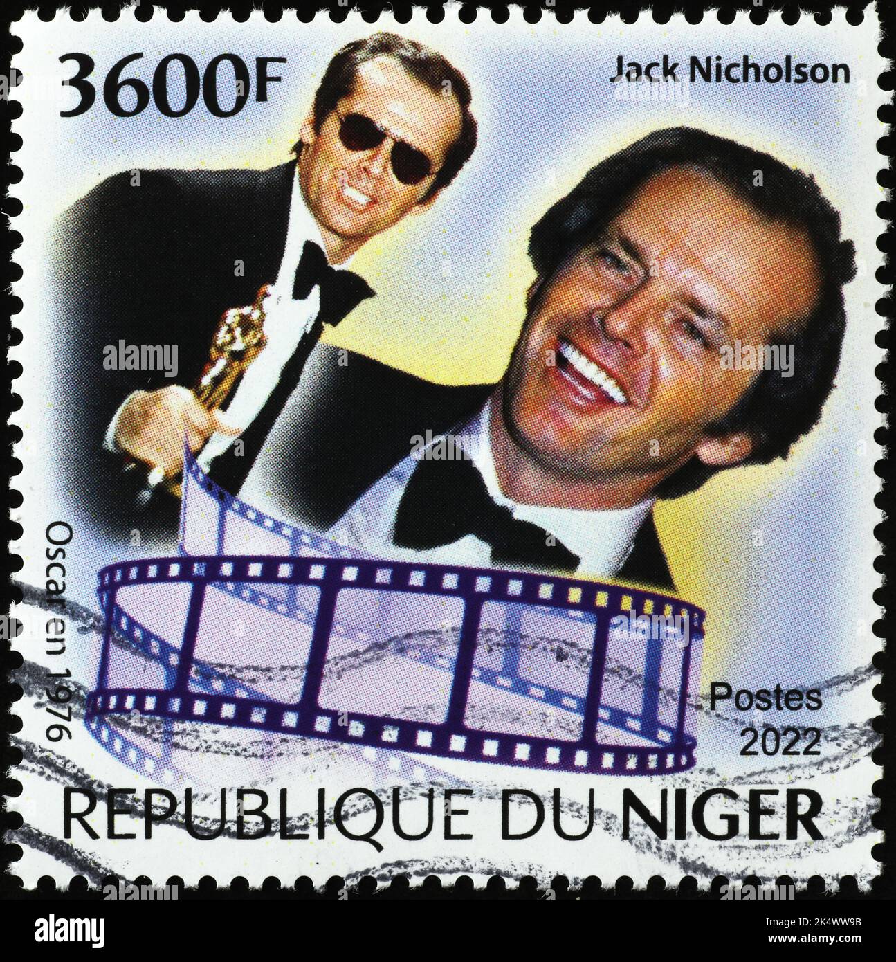 Jack Nicholson and the Oscar on postage stamp Stock Photo - Alamy