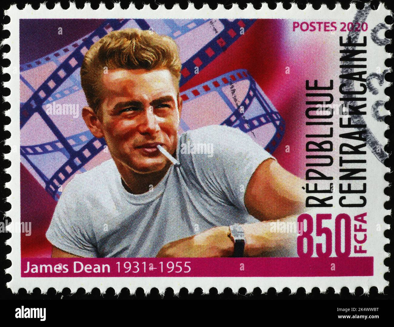 James Dean portrait on african postage stamp Stock Photo - Alamy