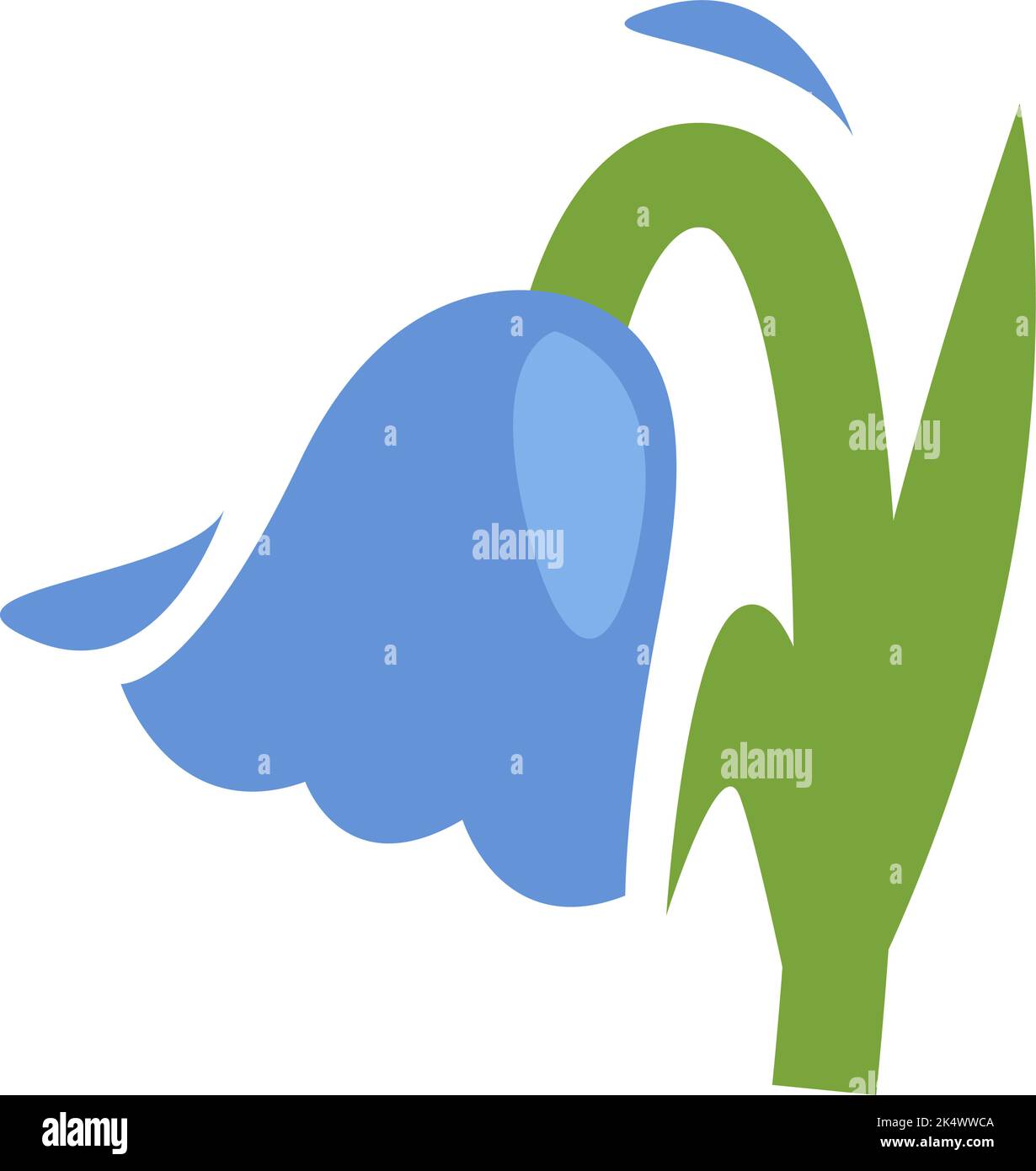 Light blue flower, illustration, vector on a white background Stock ...