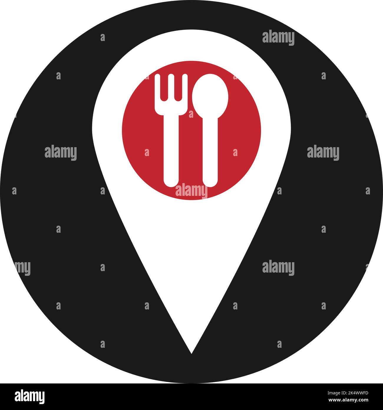 Restaurant location, illustration, vector on a white background Stock ...