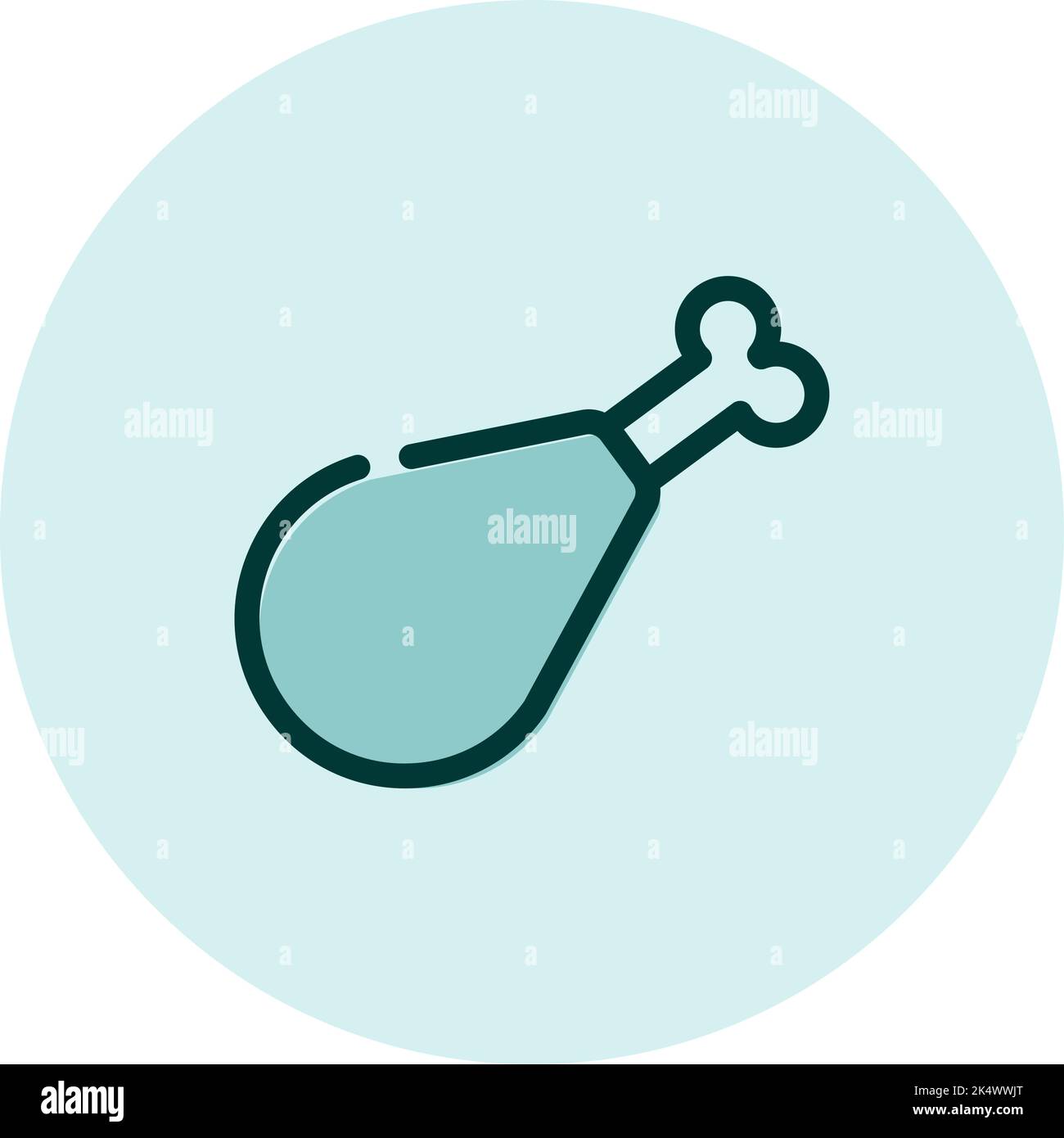 Chicken drum, illustration, vector on a white background Stock Vector ...