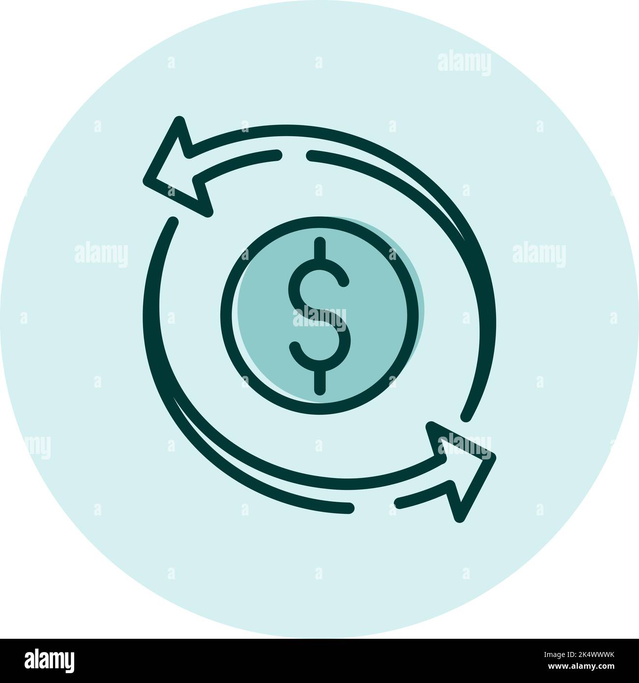 Financial money change, illustration, vector on a white background ...