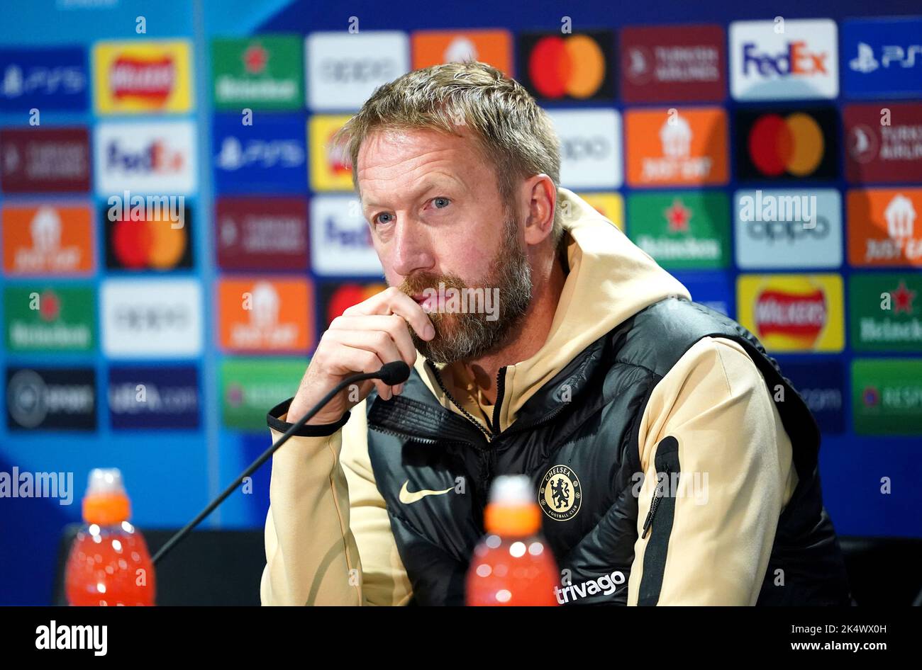 Chelsea manager Graham Potter during a press conference at Stamford ...