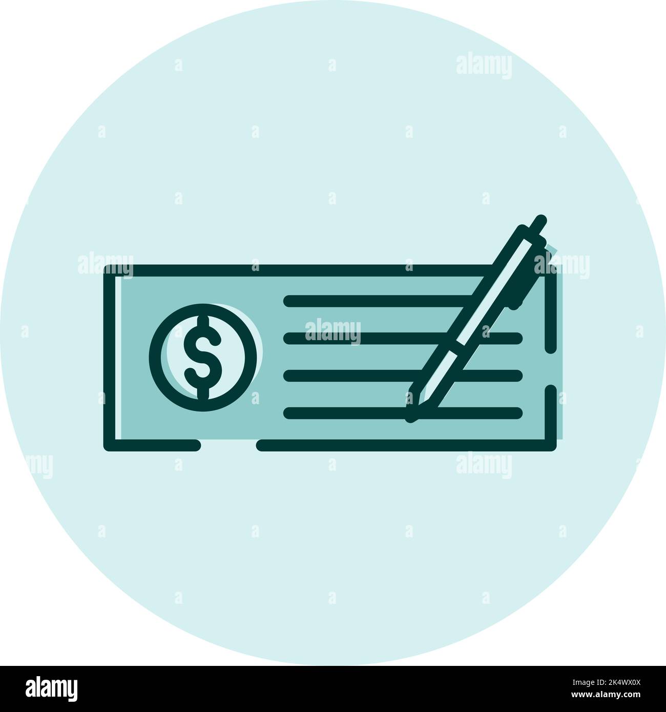 Financial cheque, illustration, vector on a white background Stock ...
