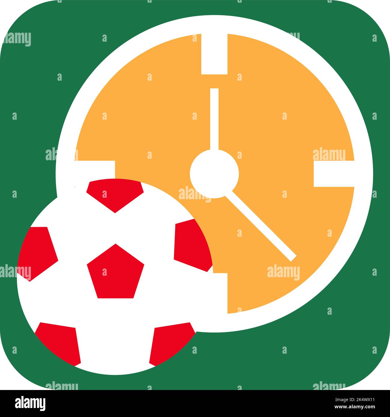 Football game time, illustration, vector on a white background Stock ...