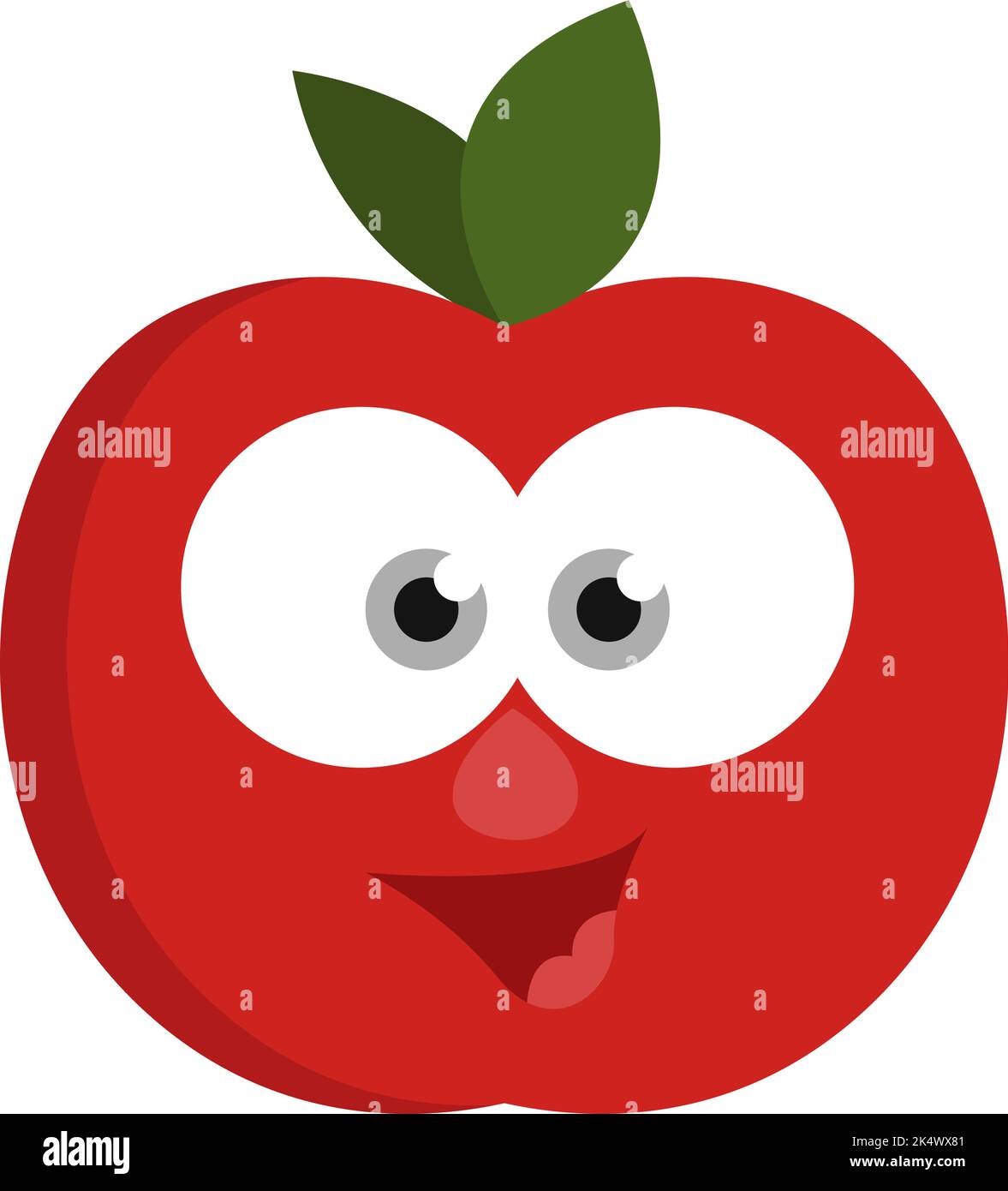 Red apple with eyes, illustration, vector on a white background Stock ...