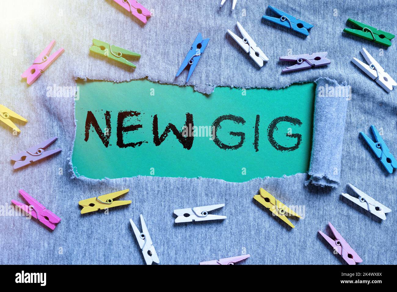 Sign displaying New Gig. Business concept getting job Attending live ...