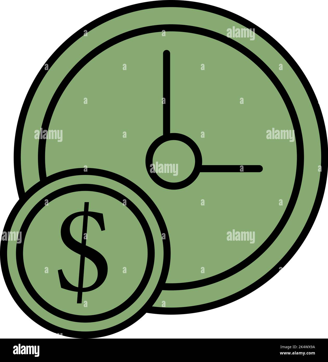Finance time management, illustration, vector on a white background ...