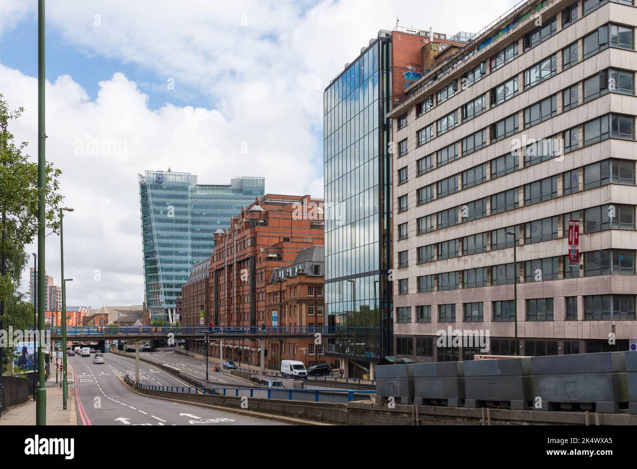View along Great Charles Street Queensway in Birmingham city centre ...