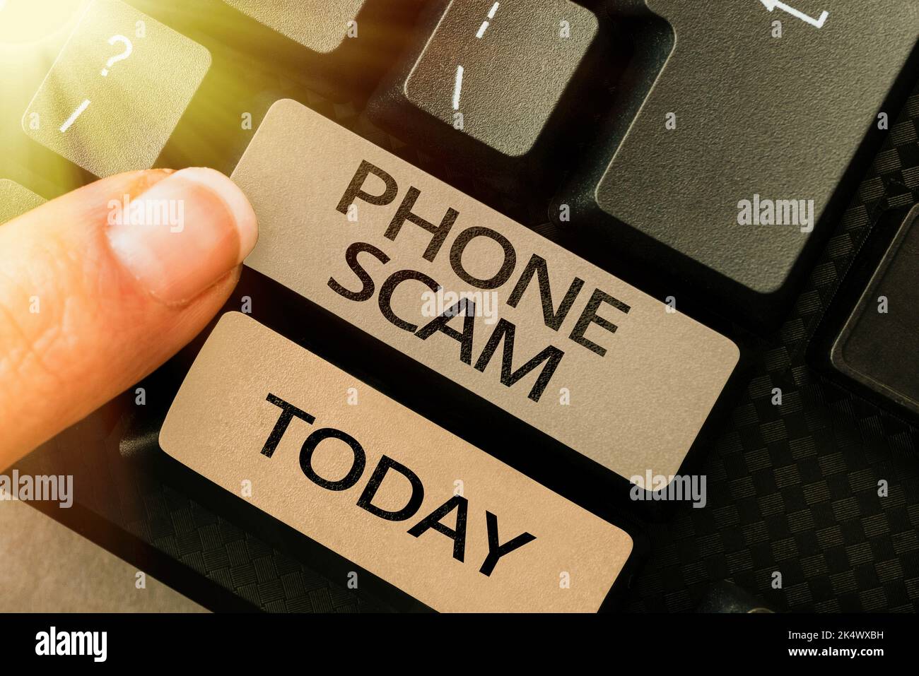 Hand writing sign Phone Scam. Business approach getting unwanted calls to promote products or ...