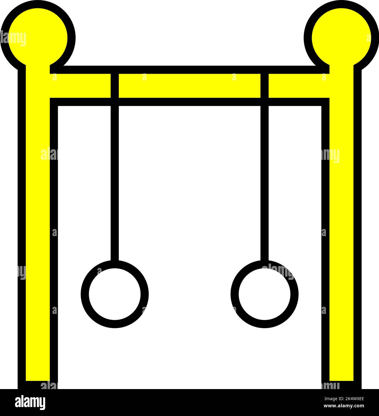 Gym horizontal bat, illustration, vector on a white background Stock ...