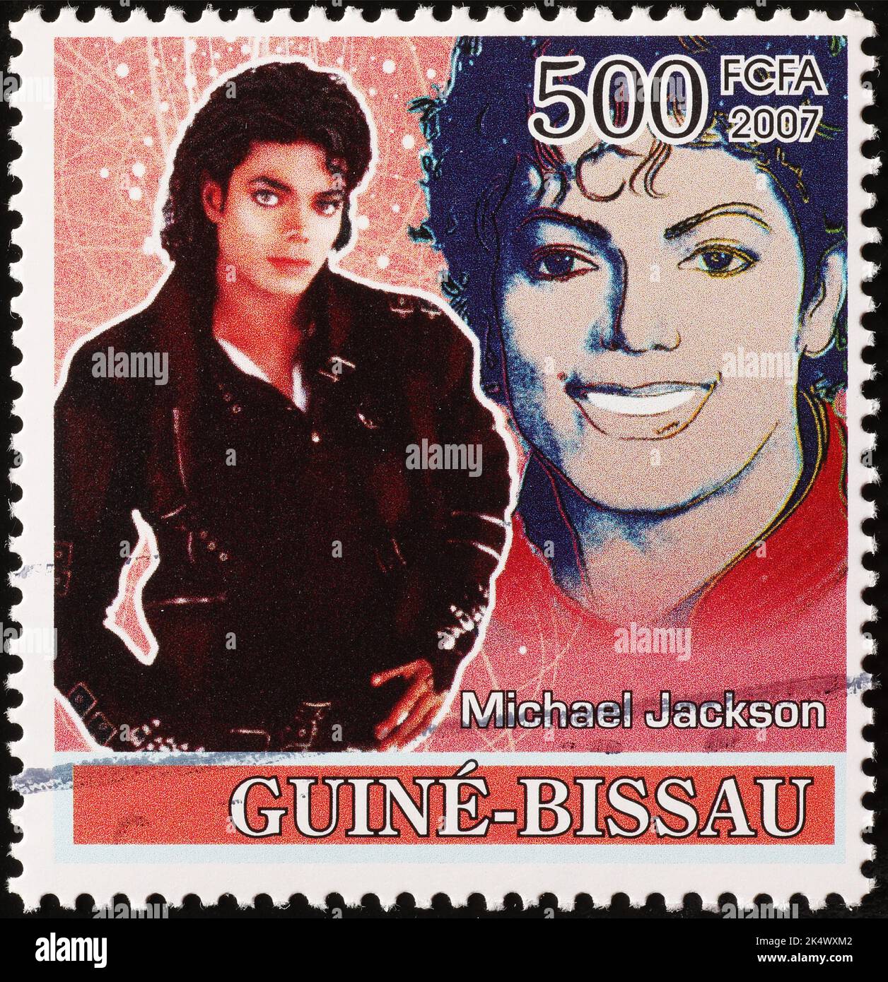 Michael Jackson portrait on stamp of Guinea Bissau Stock Photo - Alamy